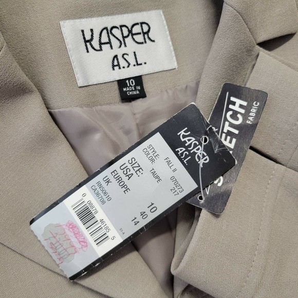 Kasper | Jackets & Coats | Kasper Womens Suit Jacket Blazer Beige ...